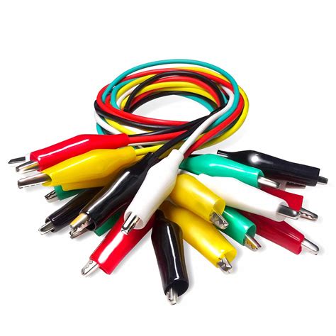 10pcs alligator clips electrical test leads dual ended