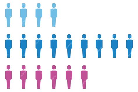 인구 통계 템플릿 사람 아이콘 Infographic 요소 프리미엄 벡터
