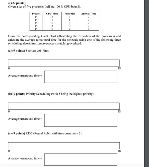 Solved 4 27 Points Given A Set Of Five Processes All Are