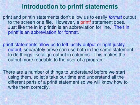 PPT The Print Formatting Statement PowerPoint Presentation Free Download ID