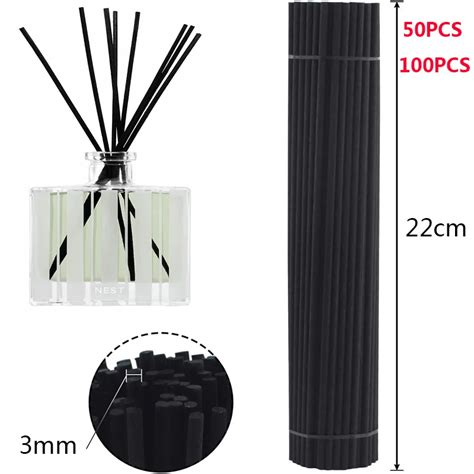 블랙 라탄 리드 디퓨저 스틱 교체 섬유 에센셜 오일 50100 개 20cm 3mm Aliexpress