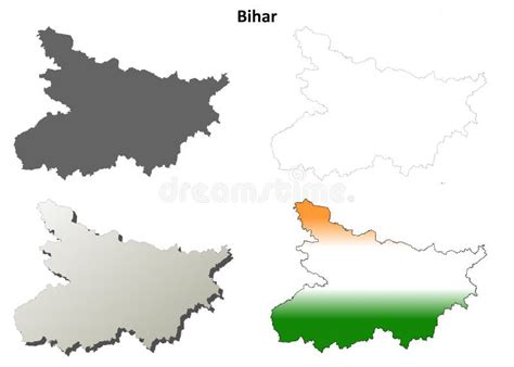 Bihar Blank Detailed Outline Map Set Stock Vector Illustration Of