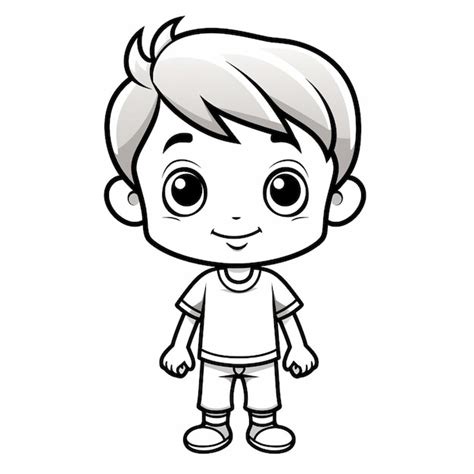 Premium Photo Human Kawaii Cute Hand Drawn Flat Coloring Book Kawaii