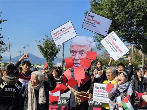 ‘반 反 트럼프 시위대 한미정상회담장 진입 시도까지 [현장영상]