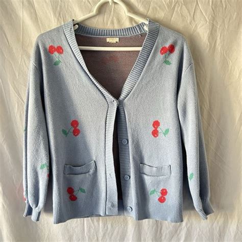 Vintage Y2k Fruit Cardigan Sweater Small Twee Cherry Granny Eclectic