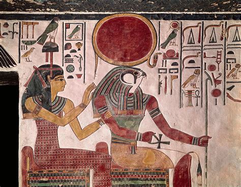 Tomb Painting Of Hathor And Horus Painting By Brian Brake Pixels