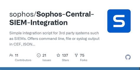 Github Sophossophos Central Siem Integration Simple Integration Script For 3rd Party Systems