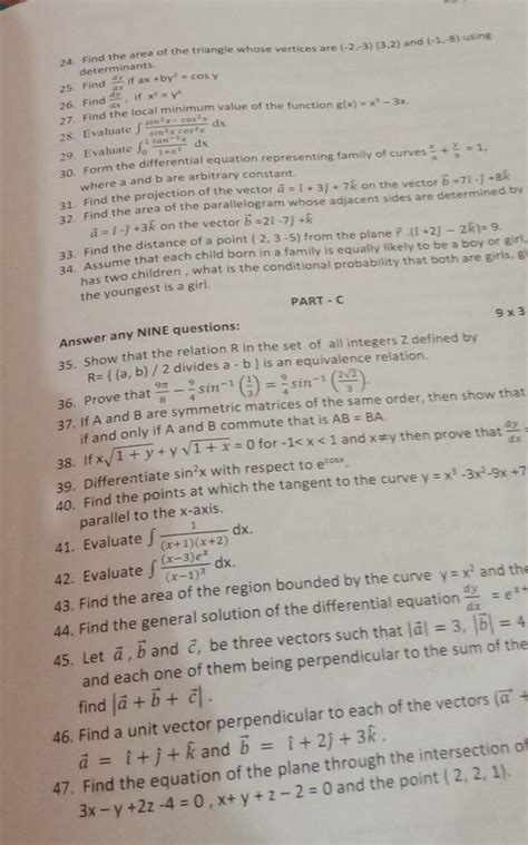 24 Find The Area Of The Triangle Whose Vertices Are −2 −3 3 2 And −1