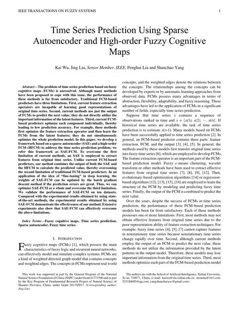 Pdf Time Series Prediction Using Sparse Autoencoder And High Order Fuzzy Cognitive Maps