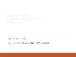 Ppt Programming With Microsoft Visual Basic Th Edition