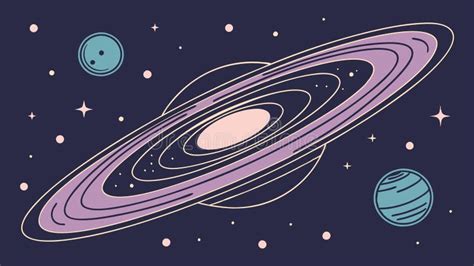 Galaxy And Planets Illustration Space And Universe Theme Vector Design Generative Ai Stock