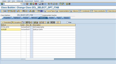 SAP TECH Global Class Passing Parameters Select Options And