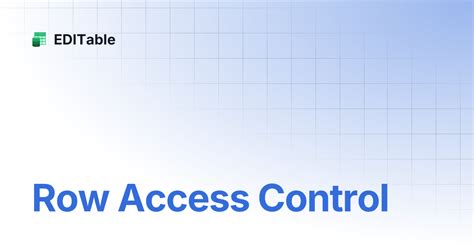 row access control editable