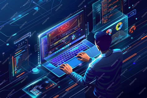 Data Science Digital Technology Concept Computer Science Engineer Programming On Laptop At Smart