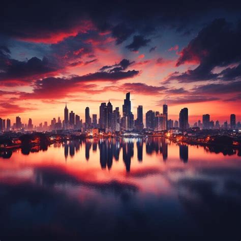 Premium Photo Sunset City