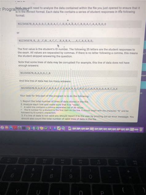 Solved Ll Need To Analyze The Data Contained Within The File