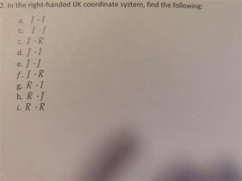 Solved In The Right Handed IJK Coordinate System Find Chegg Com