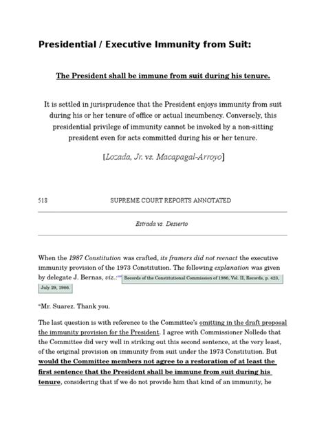 Presidential Immunity Pdf Sovereign Immunity Sovereignty