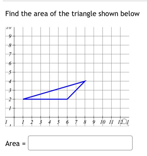 solved find the area of the triangle shown belowarea