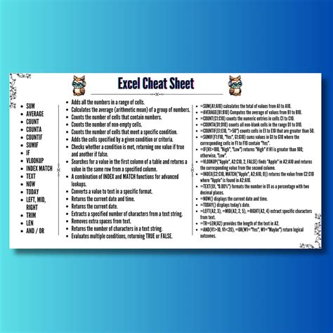 Excel Cheat Sheet Essential Commands Shortcuts For Quick Mastery