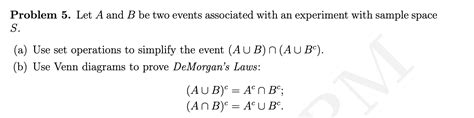 Solved Problem Let A And B Be Two Events Associated With Chegg Com