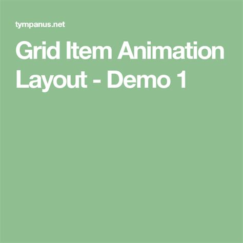 Grid Item Animation Layout Demo 1 Responsive Grid Grid Layout