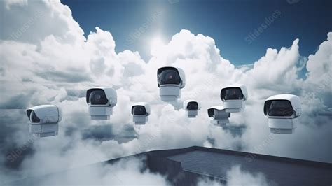 แนวคิด 3dของเทคโนโลยีคอมพิวเตอร์เมฆสำหรับระบบรักษาความปลอดภัย ดาวน์โหลดพื้นหลัง Powerpoint ฟรี