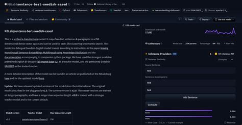 you stoped providing kblab sentence bert swedish cased 🤗transformers