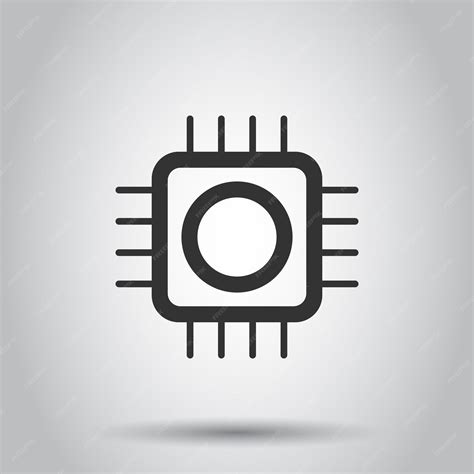 Premium Vector Computer Cpu Icon In Flat Style Circuit Board Vector