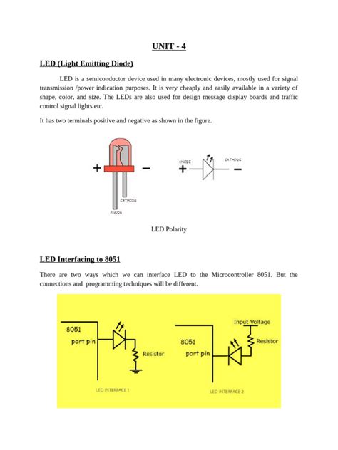 Unit 4 Pdf Light Emitting Diode Semiconductor Devices