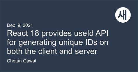 react 18 provides useid api for generating unique ids on both the