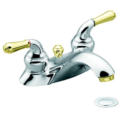 Moen Monticello 2 Handle Bathroom Faucet In Chrome And Polished Brass