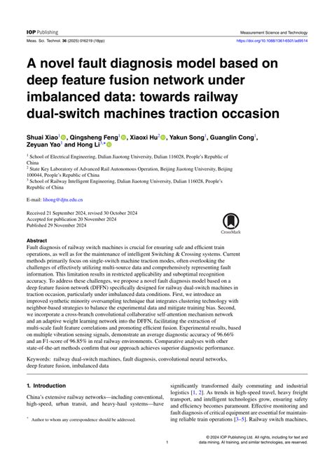 A Novel Fault Diagnosis Model Based On Deep Feature Fusion Network Under Imbalanced Data