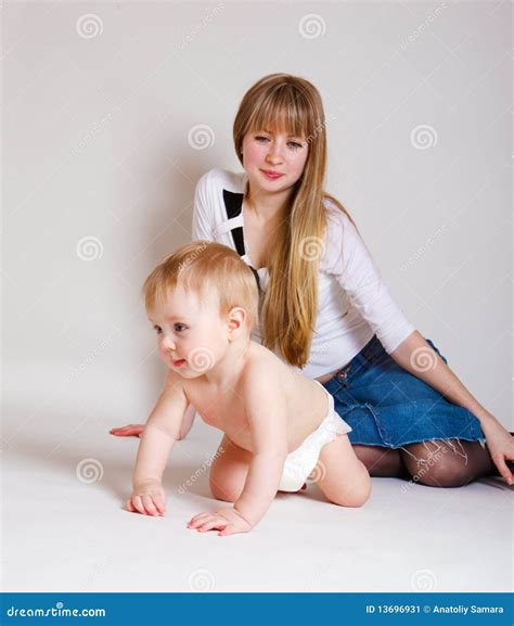 Happy Mother And Baby Stock Image Image Of Infant Enchanting