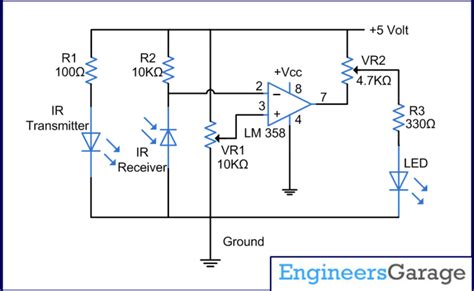 how to make obstacle detector circuit ir proximity sensor circuit using