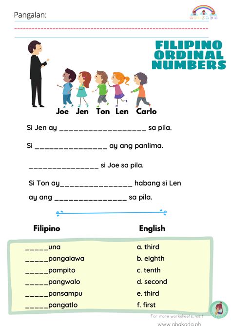 Filipino Ordinal Numbers Filipino Math Worksheets Sexiezpix Web Porn