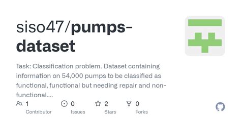 GitHub Siso47 Pumps Dataset Task Classification Problem Dataset