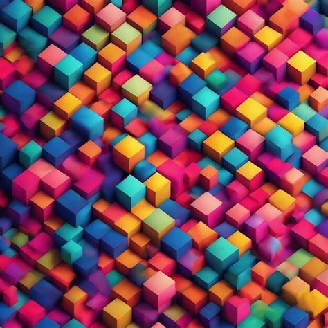 Premium Ai Image Isometric Cube Multicolored And Noise Texture Gradient Background 3d