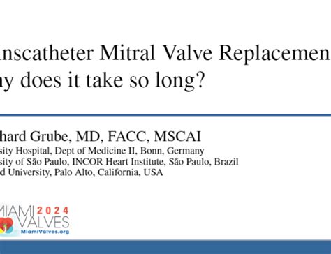 Transcatheter Mitral Valve Replacement Why Does It Take So Long