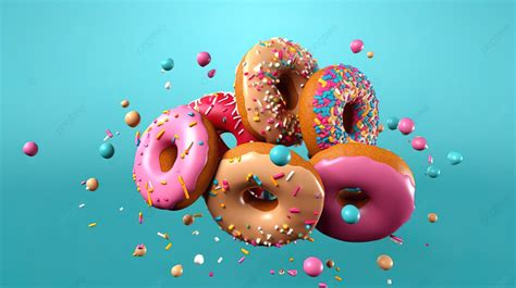 공중 도넛 3d로 만들어진 파스텔 배경에 뿌려진 활기찬 달콤한 도넛의 융합 도넛 달콤한 배경 케이크 배경 배경 일러스트 및 사진 무료 다운로드 Pngtree