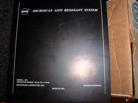 Microscan D8 Speaker Anti Resonant System For Sale Canuck Audio Mart