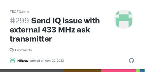 Send IQ Issue With External 433 MHz Ask Transmitter Issue 299 F5OEO Rpitx GitHub