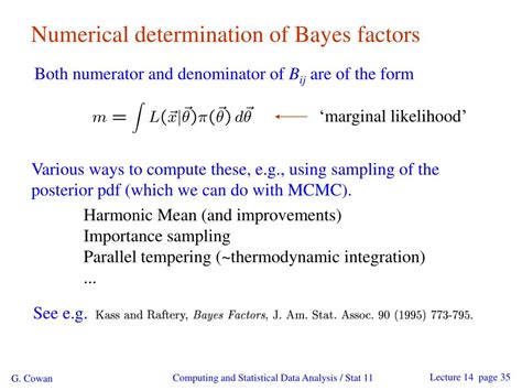Ppt Computing And Statistical Data Analysis Stat 11 Nuisance Parameters Bayes Factors
