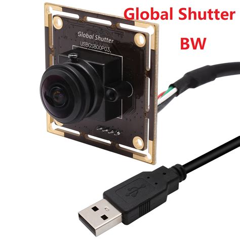 ELP Monochrome Global Shutter HD Webcam Fisheye 800P 120fps 480P 210fps 240P 420fps 120P 640fps