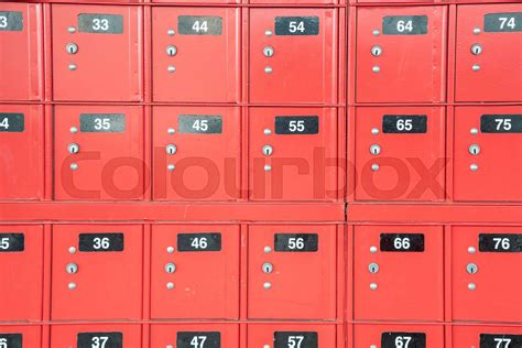 Numbered Red Safe Boxes Exterior Safety Concept Stock Image Colourbox Numbered Red Safe Boxes Exterior Safety Concept Stock Image Colourbox