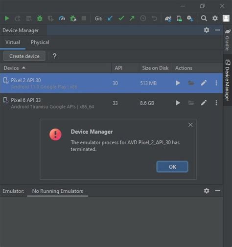 The Emulator Process For Avd Has Terminated Randroidstudio