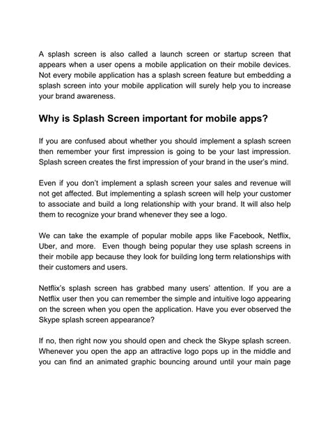 Ppt How To Create An Attractive Splash Screen Explained With Implementation Of Splash Screen