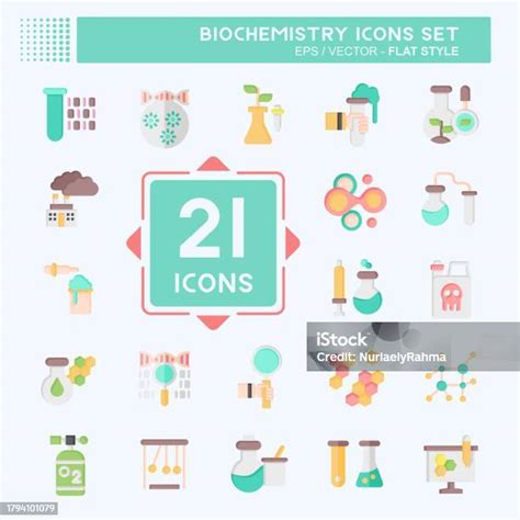 아이콘 세트 생화학 화학 기호와 관련이 있습니다 플랫 스타일 심플한 디자인 편집 가능 간단한 일러스트레이션 0명에 대한 스톡 벡터 아트 및 기타 이미지 Istock