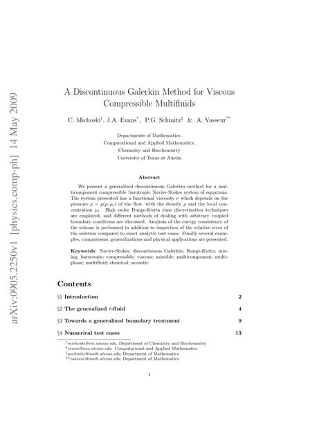 Pdf A Discontinuous Galerkin Method For Viscous Compressible Multifluids