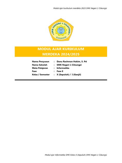 Modul Ajar Informatika Dan Kemampuan Umum Pdf